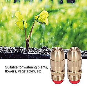 Water Spray Head, Brass Adjustable 2Pcs Lawn Sprayer Nozzle for Gardens for Greenhouses