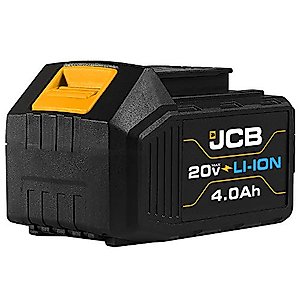 Jcb Tools - 20V Lithium-Ion Battery 4.0Ah With Charge Remaining Indicator - For JCB 20V Power Tools - Drill, Jigsaw, Recip Saw, Circular Saw, Multi Tool, Miter Saw, Angle Grinder, LED Work Light