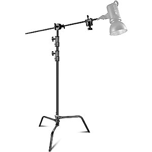 Neewer Photo Studio Heavy Duty 10 feet/3 meters Adjustable C-Stand, 3.5 feet/1 meter Holding Arm, 2 Pieces Grip Head for Video Reflector, Monolight and Other Photographic Equipment (Black)
