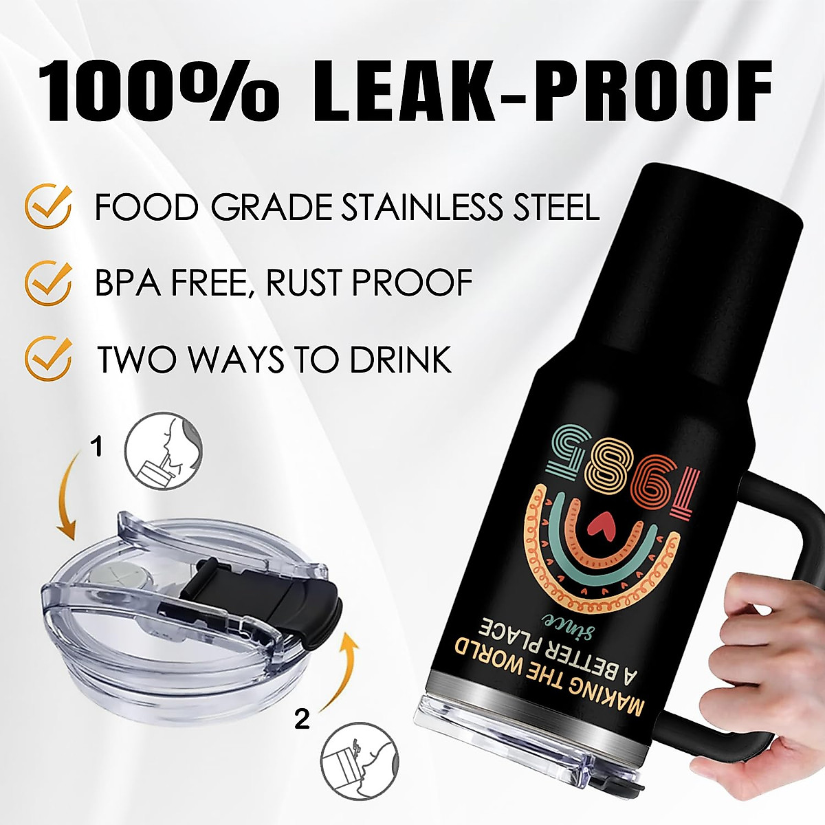 NIAXAUYT 40th Birthday Gifts for Women/Men - Vintage 1985 Birthday Gifts for Women/Men - Birthday Gift for 40 Year Old Woman/Man - Gift For Turning 40-40th Birthday Tumbler 40oz