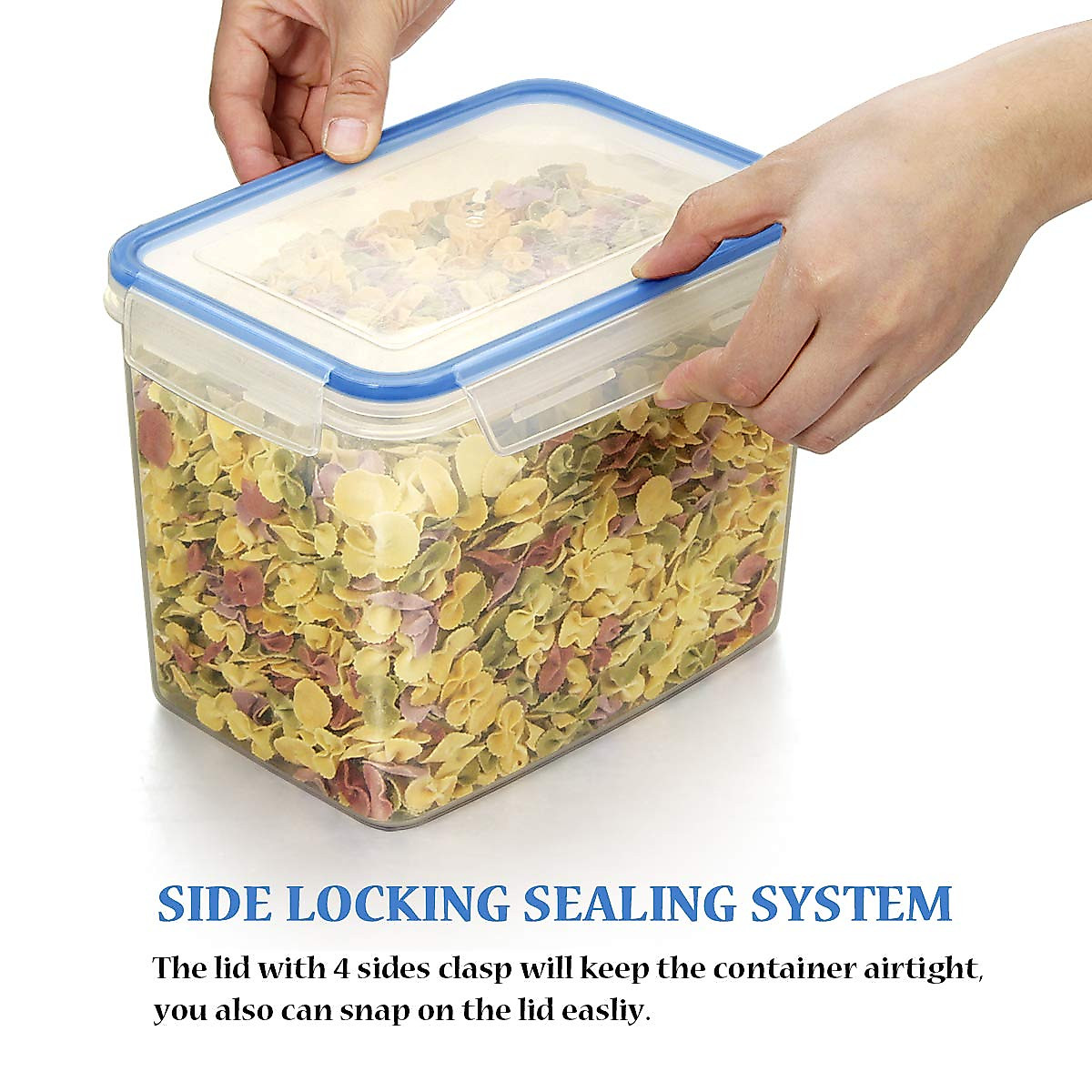 Food Storage Containers - Hangoes Cereal & Dry Airtight Plastic Containers, Set of 8 Kitchen Containers 175.9 Oz/ 54.1 Oz with 1 Measuring Cup & 20 Chalkboard Labels & 1 Liquid Chalk Marker