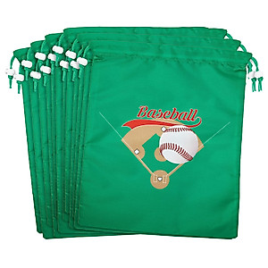BLUE PANDA Soccer Party Drawstring Favor Bags (12 x 10 in, 12 Pack)