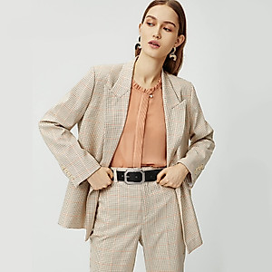 Ssumday Womens Girl Female Ladies Reversible Faux Leather Black Coffee Belts for Jeans Pants with Vintage Silver Buckle and Plus Size(1-L)