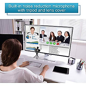 Webcam HD 1080P,Webcam with Microphone, USB Desktop Laptop Camera with 110 Degree Widescreen,Stream Webcam for Calling, Recording,Conferencing, Gaming,Webcam with Privacy Shutter and Tripod
