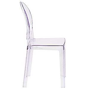 Flash Furniture Revna 4 Pack Revna Ghost Chair with Oval Back in Revna Transparent Crystal
