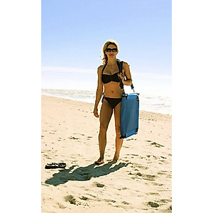 Ostrich Chaise Lounge Blue and White Striped 77.16 x 24.6 x 13.4 inches assembled