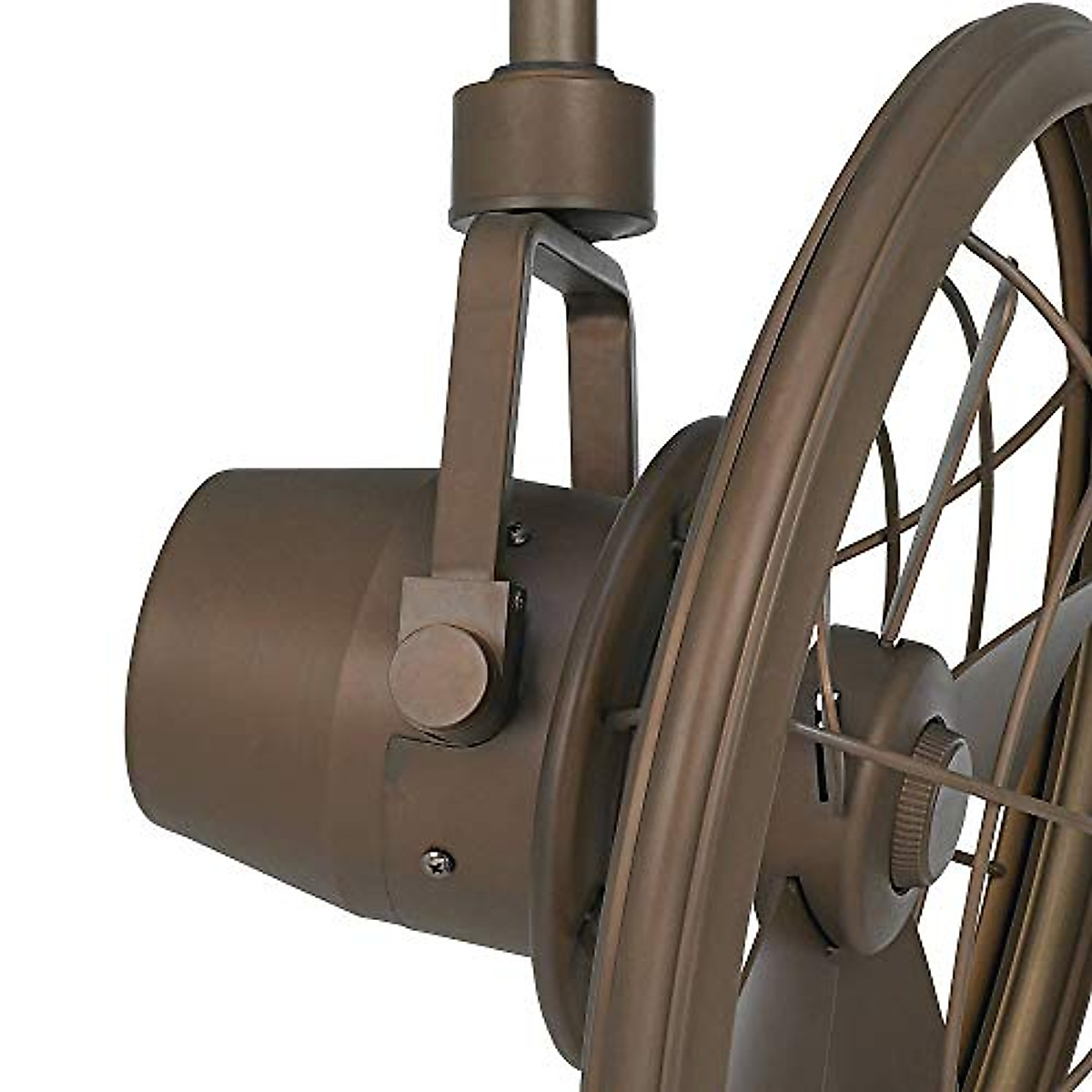 Casa Vieja 18" Big Sky Modern Industrial Indoor Outdoor Ceiling Fan Oil Rubbed Bronze Brown Cage Head Adjustable Damp Rated for Patio Exterior House Home Porch Gazebo Garage Barn