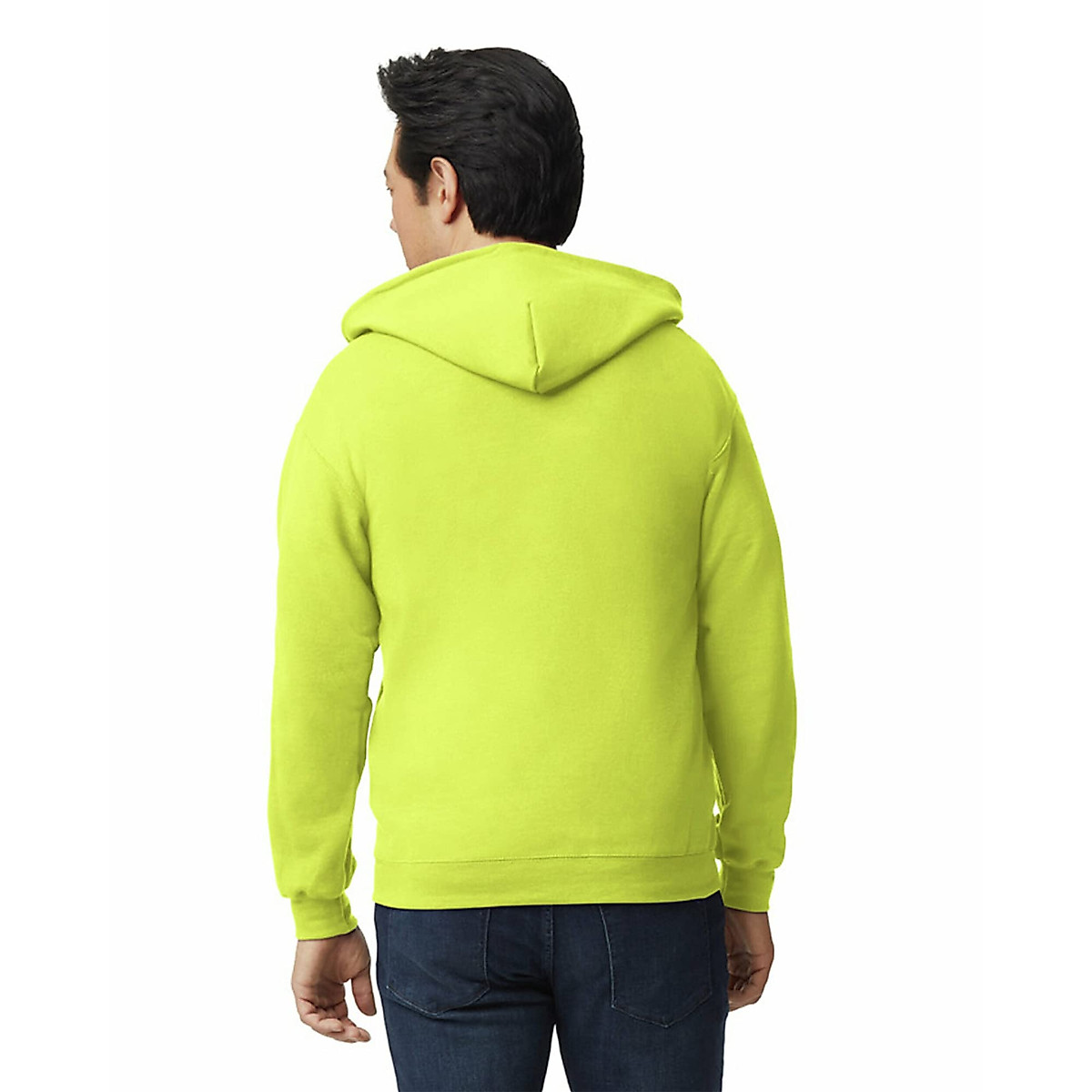 Gildan Adult Fleece Zip Hoodie Sweatshirt, Style G18600, Multipack, Safety Green (1-pack), X-Large
