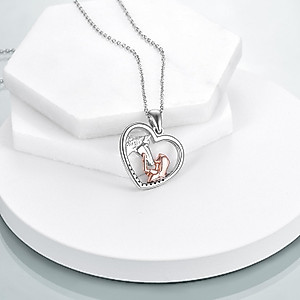 YFN Horse Pendant Necklace 925 Sterling Silver Women with Horse Jewelry Gift for Women