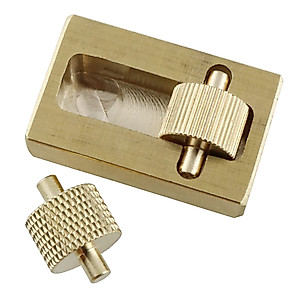 Leather Painting Box LUORNG 40x25x10mm Brass Leather Edge Roller Oil Painting Box with 2 Brass Rollers for Leather Craft DIY, Leather Working, Leather Top Edge Dye Oil Roller Box Applicator