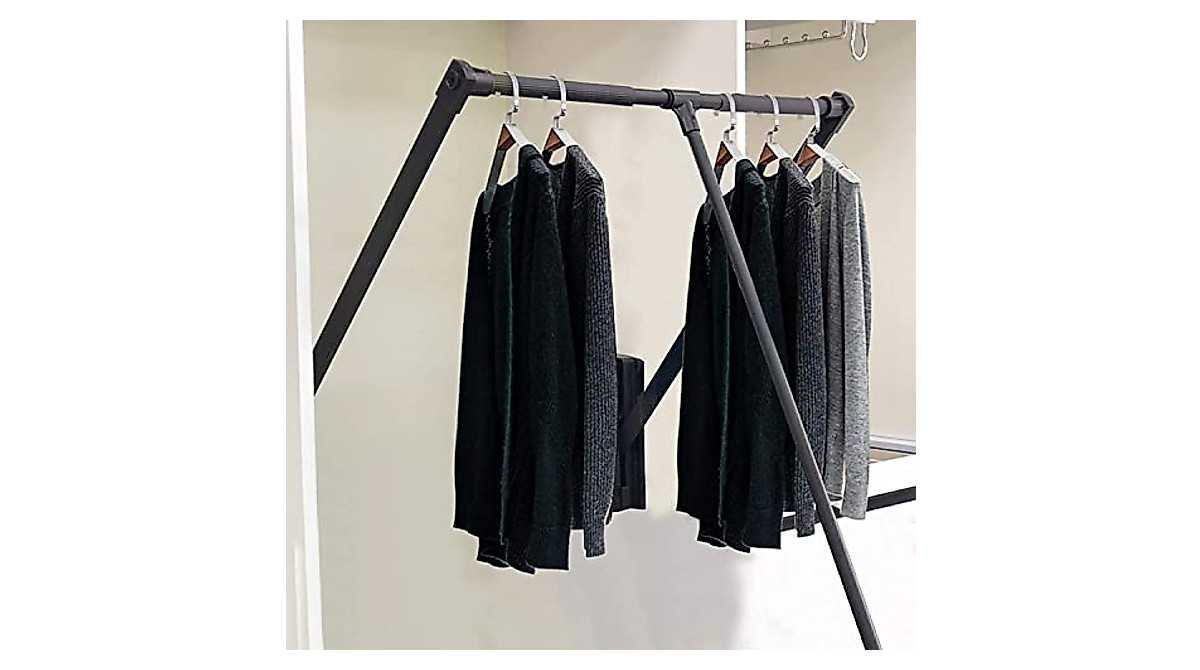 YAOJIA Pull Down Closet Rod - Adjustable Heavy Duty Wardrobe System