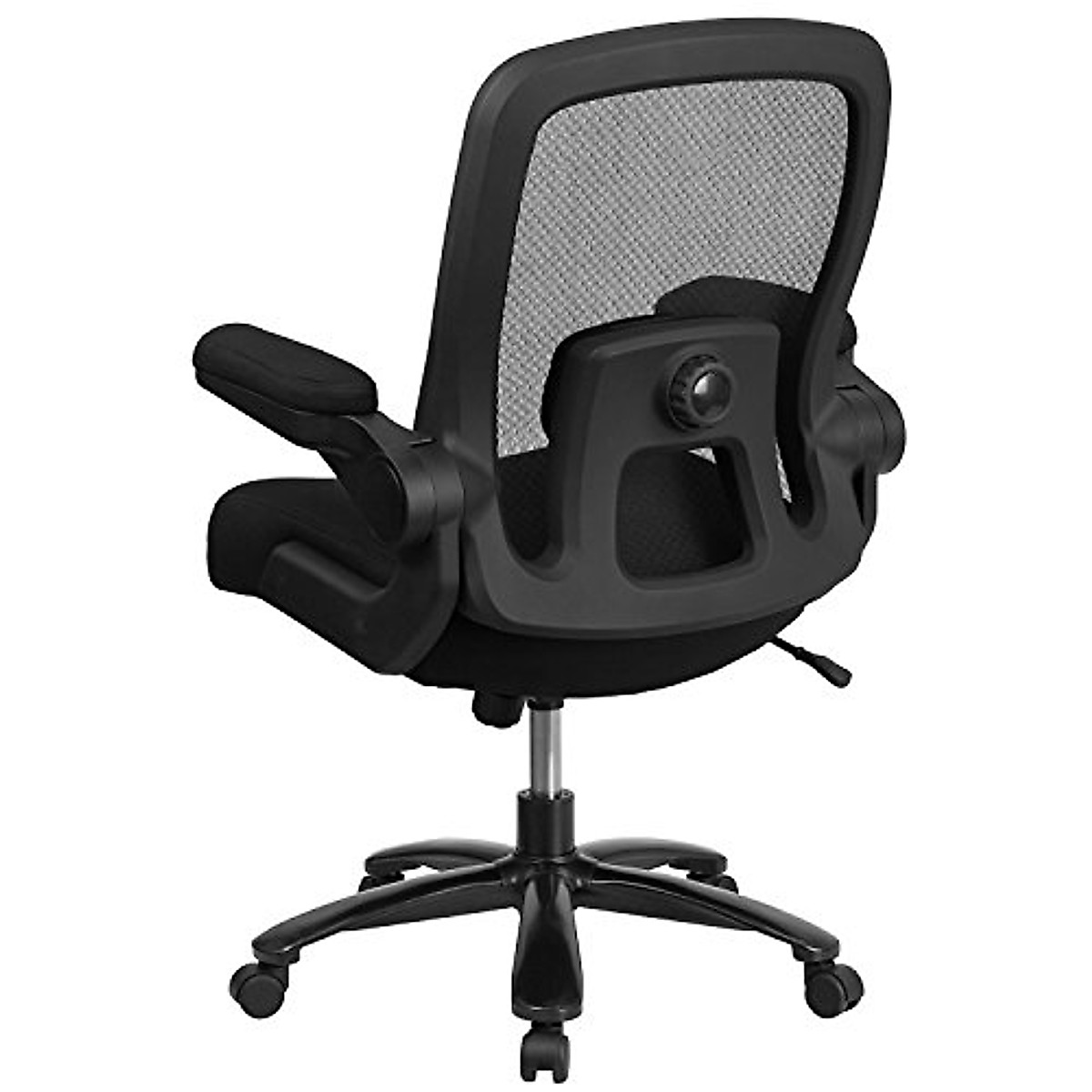 Flash Furniture Big & Tall Office Chair | Black Mesh Executive Swivel Office Chair with Lumbar and Back Support and Wheels