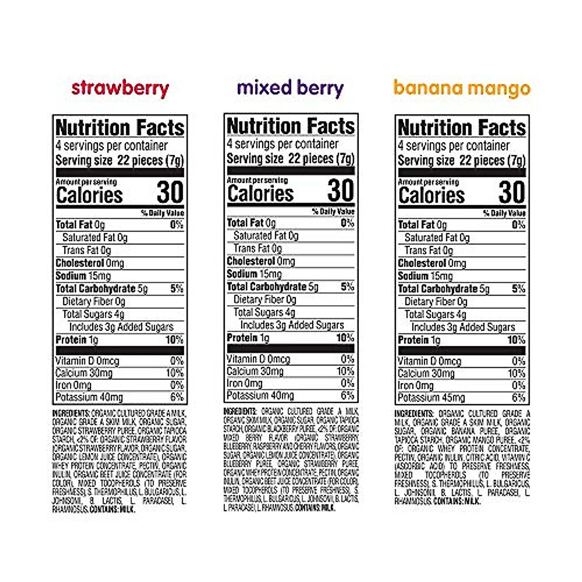 Happy Baby Organics Yogis Freeze-Dried Yogurt & Fruit Snacks, Variety Pack, 1 Ounce (Pack of 6)