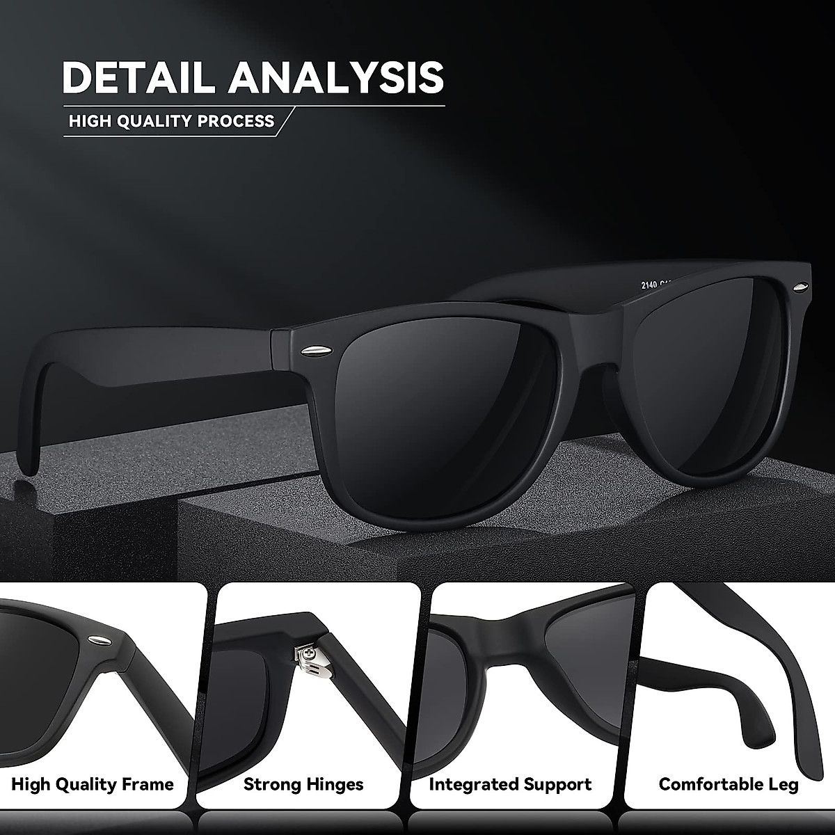 Occhsouo Polarized Sunglasses Womens Men - Sun glasses Fashion Trendy Driving Fishing UV Blocking UV400 Protection (Black+Orange)