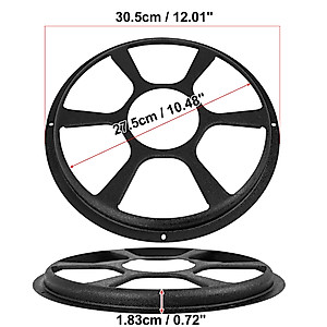 X AUTOHAUX Universal 12 Inch Black Car Audio Speaker Hollow Mesh Sub Woofer Subwoofer Grill Cover Protector