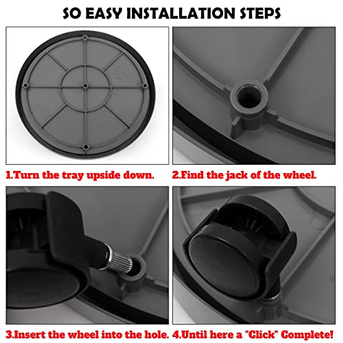 Coadura Plant Caddy with Wheels 14 Inch - 2 Pack Plant Caddy on Wheels Heavy Duty,Plant Dolly Plant Tray with Wheels Planter Caddies Indoor/Outdoor, Grey