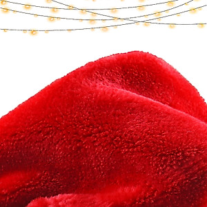 Christmas Hat Red Velvet Santa Hat Double-layer thickening Warm Comfort Unisex Holiday Xmas Hats for New Year Festive Party (Red Adults Santa Hat 1 PCS, Adults)