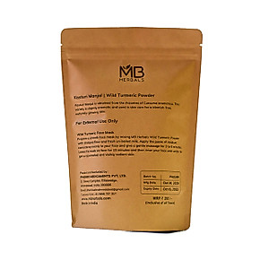 MB Herbals Wild Turmeric Powder 8 oz / 0.5 LB | Organic-Cultivated Kasturi Manjal| Amba Haldi | Kasturi Turmeric | No Preservatives | Chemical Free | For Face Packs & Face Mask