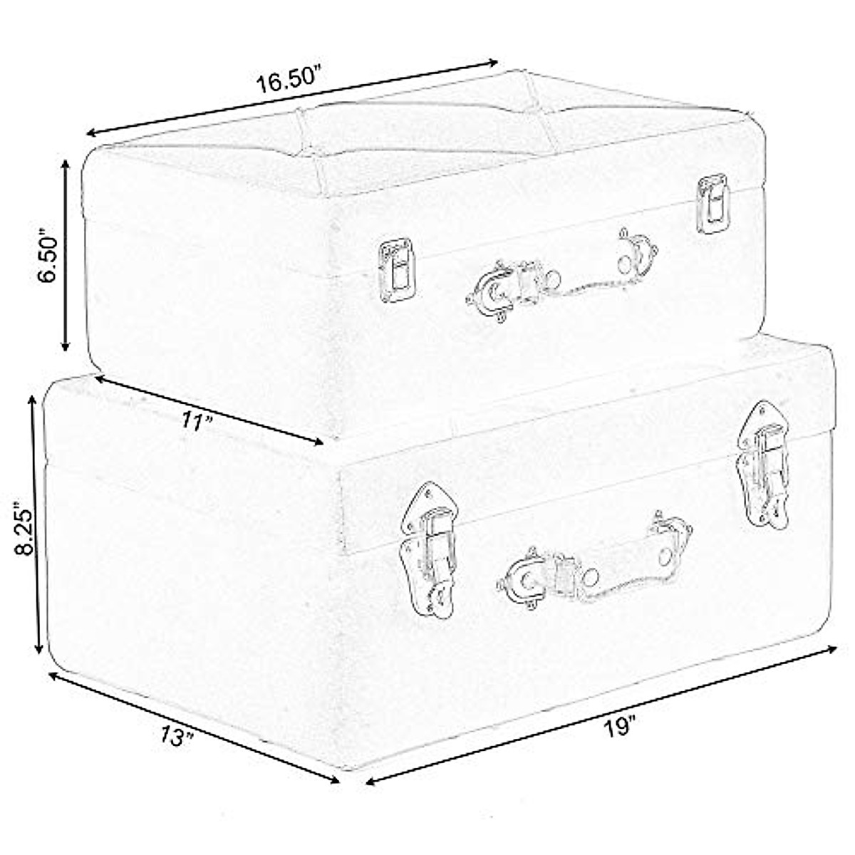 Vintiquewise Decorative Tufted Velvet Suitcase Treasure Chest Set of 2, Pink