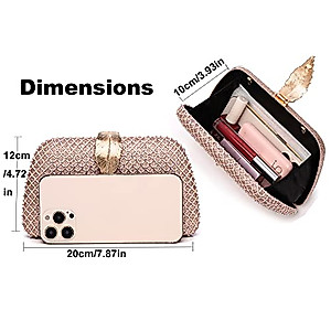 Colored diamonds clutch purses for women evening bags wedding handbags evening clutch purse, birthday gift (Champagne pink-3)