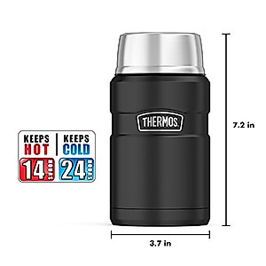 Thermos Stainless King 24 Ounce Food Jar, Matte Black (SK3020BKTRI4)