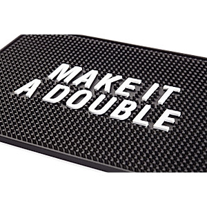 Bar Mat for Home Bar Decorations - Man Cave Basement Presents Decor Idea Dad Son Husband Father’s Day - Housewarming - College - New Home - Rubber Bar Service Spill Mat (12 x 18 inches)