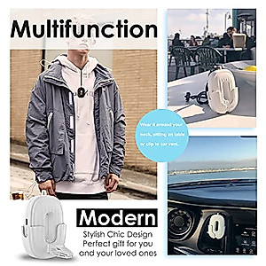 Nanosase ring personal air purifier necklace mini ionic wearable for Kids, Adults, healthy negative ion therapy, filterless mobile air ionizer by igozen. (White + Black, 2 Pack)