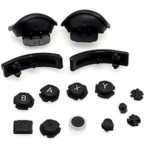 Deal4GO FULL Buttons set L R ZL ZR A B X Y SR SL Home & Capture Trigger Button Replacement for Nintendo Switch & Switch OLED Joy-con Controller - Black