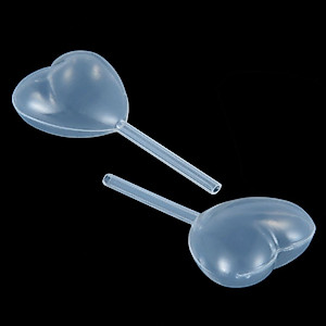 AKOAK 50 Pieces 4ml Disposable Clear Heart Shape Plastic Pipettes Liquid Dropper Pipette Liquid Injector for Jam,Cupcakes,Chocolate,Strawberries,Ice Cream
