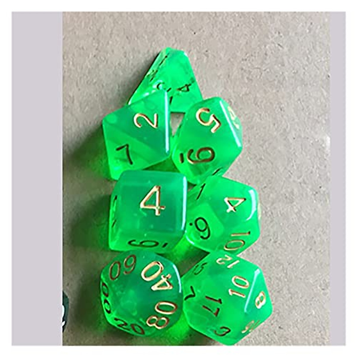 ZYM305 7PCS/LOT Acrylic Transparent Dice 6 Kinds Option Digital Dice Game Accessories Set Games Dice (Color : 1)