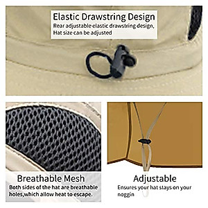Sun Blocker Hats Outdoor Sun Protection Fishing Cap with Neck Flap Large Brim Outdoor Hat Khaki