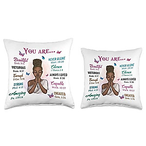 You Are Black Girl Pride Beautiful - Victorious Enough Throw Pillow, 16x16, Multicolor