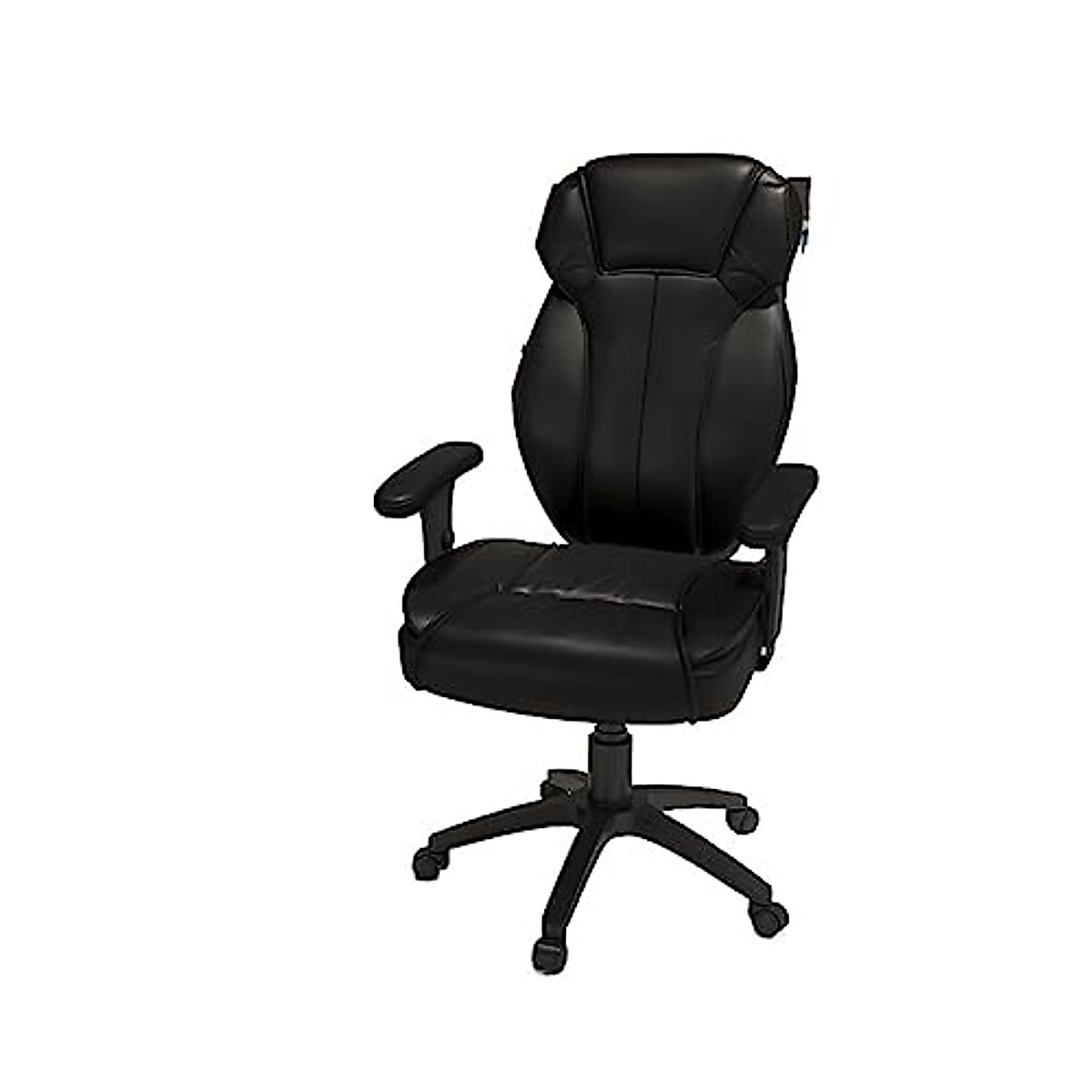 High Back Black LeatherSoft Multifunction Executive Swivel Ergonomic Office Chair with Lumbar Support Knob with Arms