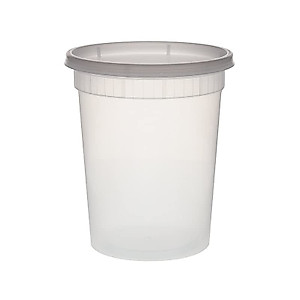 VeZee Heavy Duty Deli Containers with Lids 32oz - Leakproof Disposable Food Storage Cups - Takeout Microwaveable Food Storage Containers Container – Set of 240