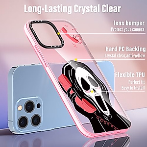 Toycamp for iPhone 13 Case with Ring Kickstand, Cute Design for Women Girls Girly Boys Teens Skeleton Skull Cartoon Print Case Cover for iPhone 13 (6.1 inch)