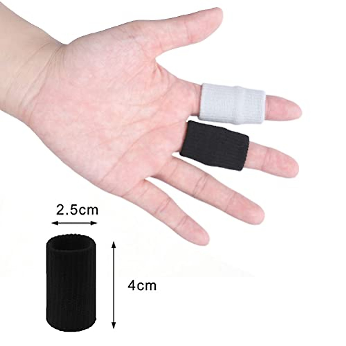 20 PCS Finger Sleeves Protectors, Sport Finger Sleeves Thumb Brace Support Finger Brace Elastic Thumb Sleeves for Relieving Pain Arthritis Trigger Finger (Black Grey)