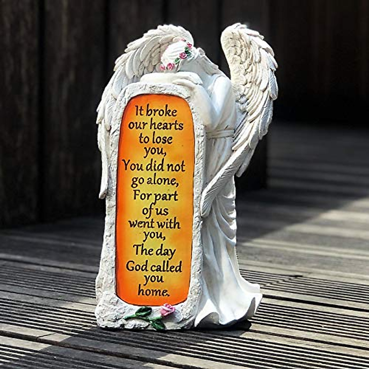 BAYN Angel Garden Statues Outdoor Decor, Solar Angel Figurines Lights for Garden Decoration Yard Art Memorial Gifts for Loss of Loved One
