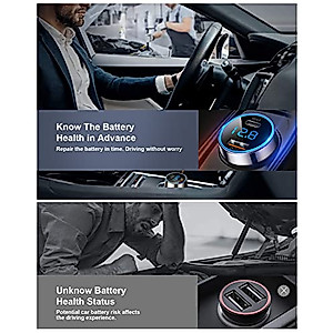 [Pure Copper] USB C Car Charger, SUPERONE 45W Dual USB Car Charger Adapter with 27W/20W PD Port, Fast QC3.0 LED Voltmeter for iPhone 14 13 Max/Pro/Plus/Mini, Pixel 7/6/5, Samsung S22/21 More