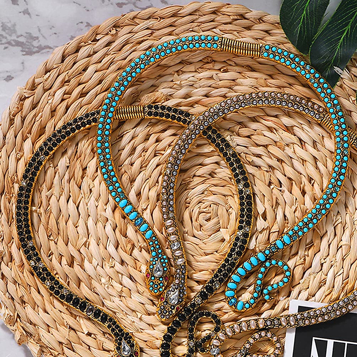 Vintage Snake Necklace Single Layered Turquoise Choker Necklaces Pendant Chain Necklace Summer Beach Accessories Party Favor Gifts 42x1.7cm