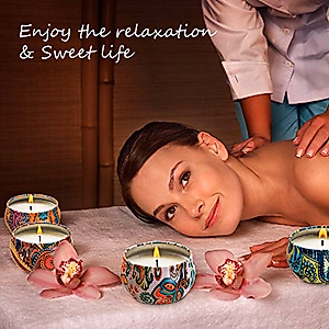 YIHANG Scented Candles Gift Set Soy Wax Tin Candles, Natural Fragrance Candles for Stress Relief and Aromatherapy Candles - 16 X 2.5 Ounce