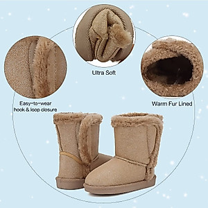 CIOR Toddler Snow Boots for Girls Boys Winter Warm Kids Boots Outdoor Shoes U121ELTX01-T.Khaki-21