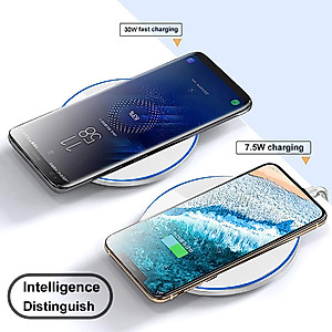 Wireless Charging Pad 30W, Fast Wireless Charger Compatible with Samsung Galaxy S23 S22 S21 S20 FE S10, Wireless Charger Pad Compatible for iPhone 14 13 12 11, Google Pixel 7 Pro 7a 6 Pro 5 4XL