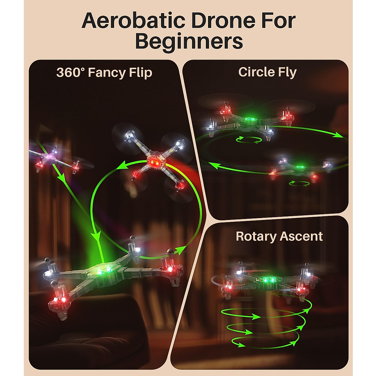 Drones for Kids, SYMA X440 RC Helicopter Drone with Detachable Arms with 7-Color Light Switching, 16 Stunts, 2 Batteries and Altitude Hold, Remote Control Toys for Boys Girls