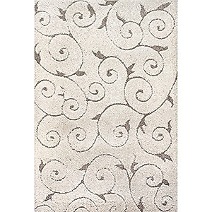 nuLOOM Maisha Contemporary Shag Area Rug, 7x9, Cream