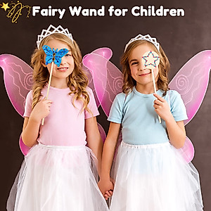 Pllieay Princess Fairy Wands Kit Include 18 Pieces 6 Styles Unfinished Wooden Princess Wand and 4 Gem Stickers Princess Art Magical Show for Party Supplies