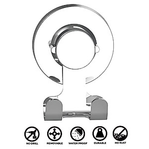 Suction Cup Hooks Razor Holder Powerful Vacuum Organizer for Towel, Razor, Coat, Bathrobe and Loofah 304 Stainless Steel Removable Hooks for Bathroom & Kitchen, Towel Hanger Storage (2 Pack)