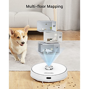 Ultenic T10 Robot Vacuum Self Emptying, Robot Vacuum and Mop Combo, 60-Day Capacity, LiDAR Navigation, 3000Pa Strong Suction, APP & Remote & Alexa Control, Ideal for Pet Hair, Hard Floor and Carpet