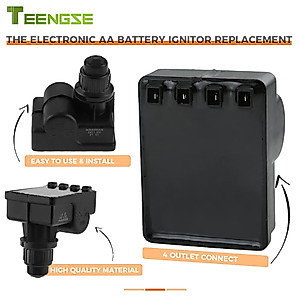 TEENGSE Grill Igniter Assembly Kit, Gas Grill Spark Generator, Electronic AA Battery Igniter, Push Button BBQ Igniter with 4PCS Electrode Igniter Wire Compatible with Blackstone 28inch Propane Griddle