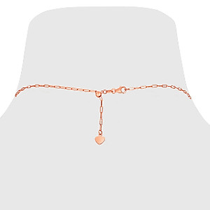 Floreo 14k Rose Gold 1.5mm Adjustable Paperclip Link Chain Necklace, 22 Inch