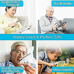 5X Magnifying Glass for Reading, Full-Page Large Rectangle Lighted Magnifier with Dimmable 48 LED Light, Folding Handheld Magnifiers Gifts for Macular Degeneration Seniors Reading Newspaper, Books